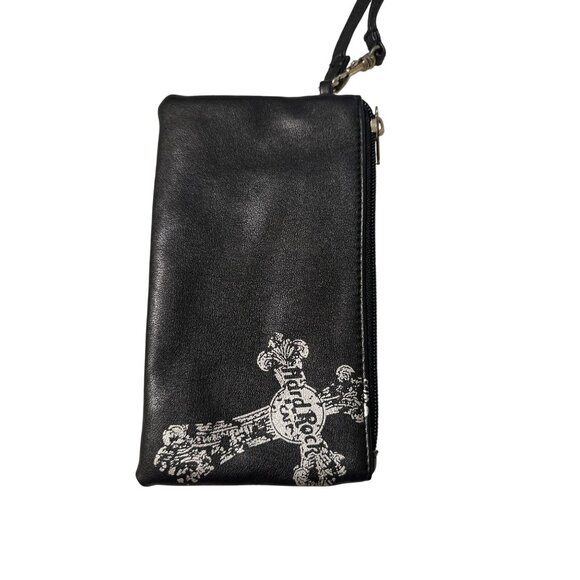 Ed Hardy | Bags | Ed Hardy Black Leather Wristlet Purse With ...